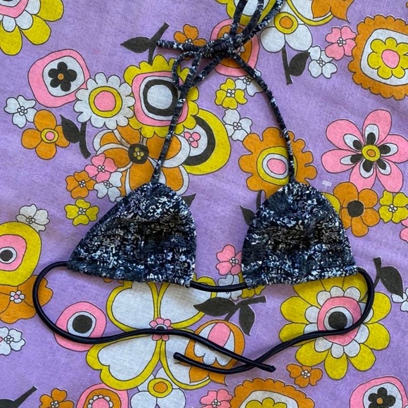 Swim | Vintage Deadstock Abstract Trippy Sexy Mini Bralette Bikini Top ...